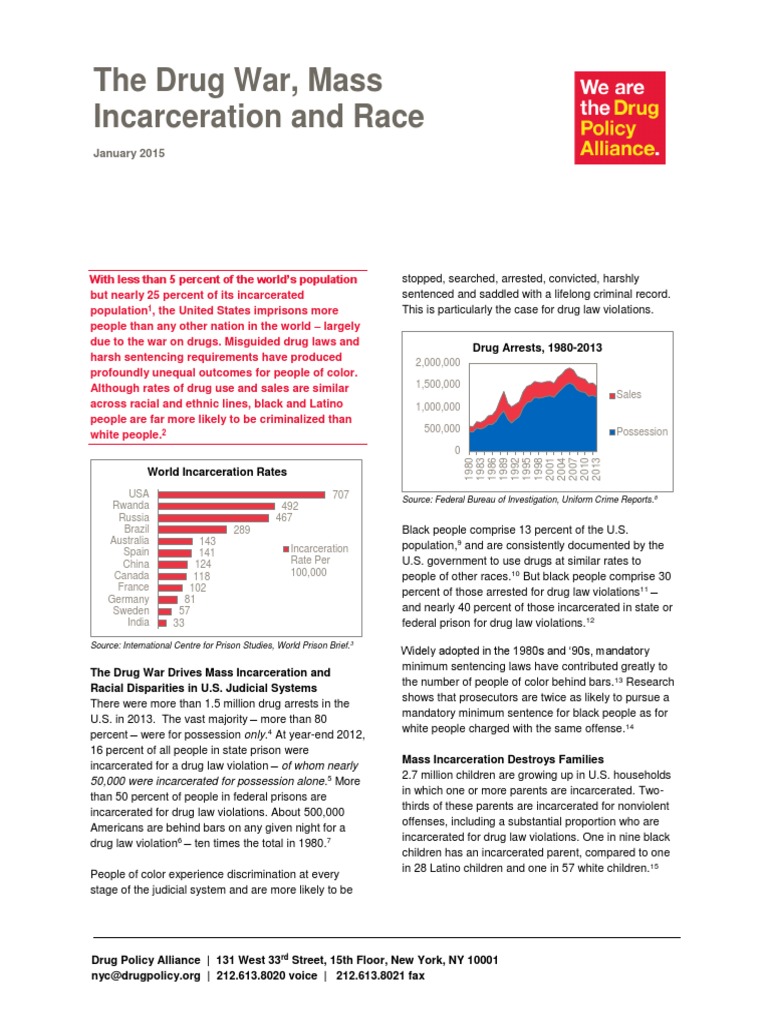 DPA Fact Sheet Drug War Mass Incarceration and Race Jan2015 PDF | PDF ...