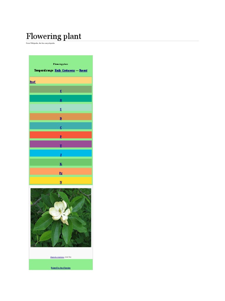 Flowering Plant: Temporal Range | PDF | Flowers | Pollination