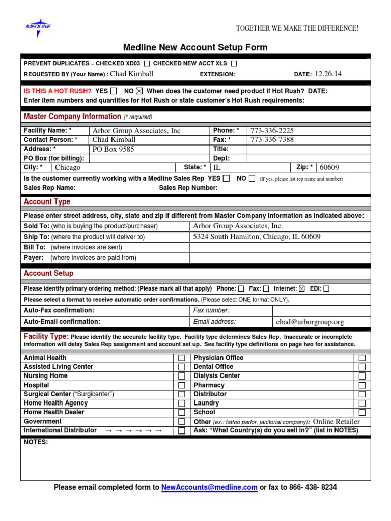 Medlinenew Acct Form | PDF | Home Care | Pharmacy