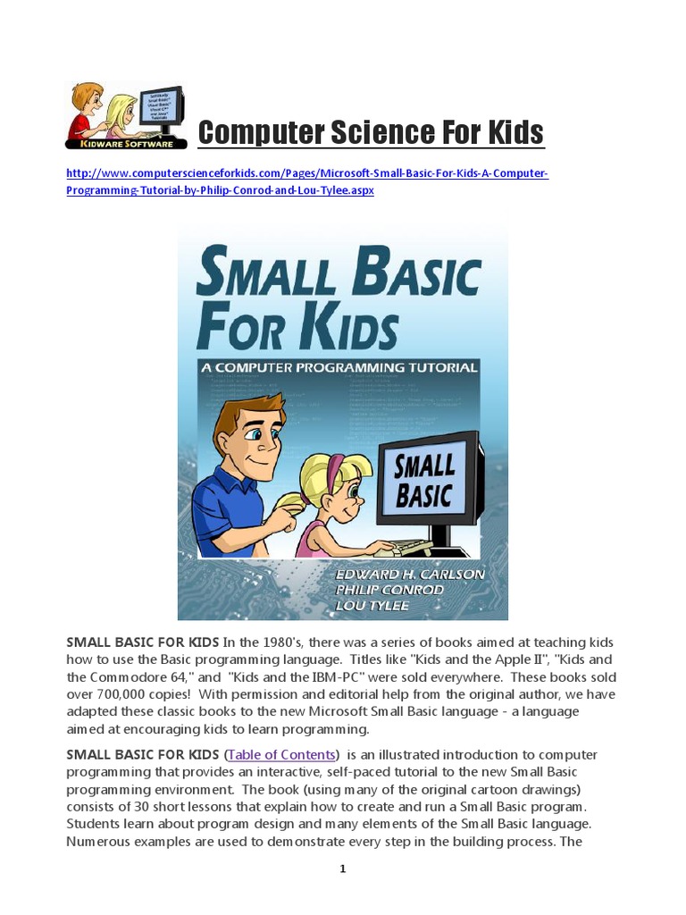 Small Basic For Kids - Computer Science For Kids | PDF | Basic ...