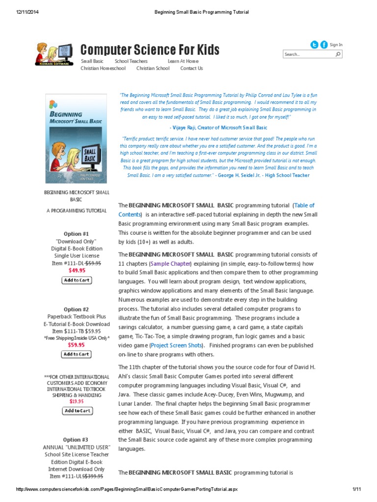 SmallBasic Beginning Small Basic Programming Tutorial | PDF | Basic | Computer Programming