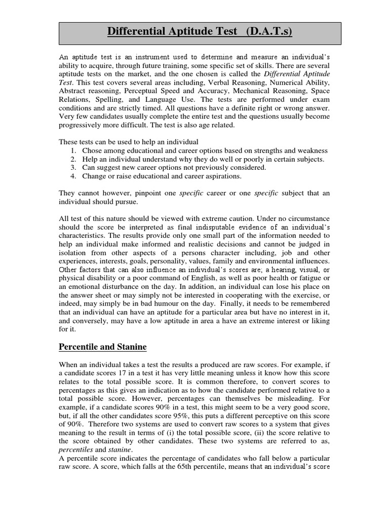 Aptitude Test Meaning