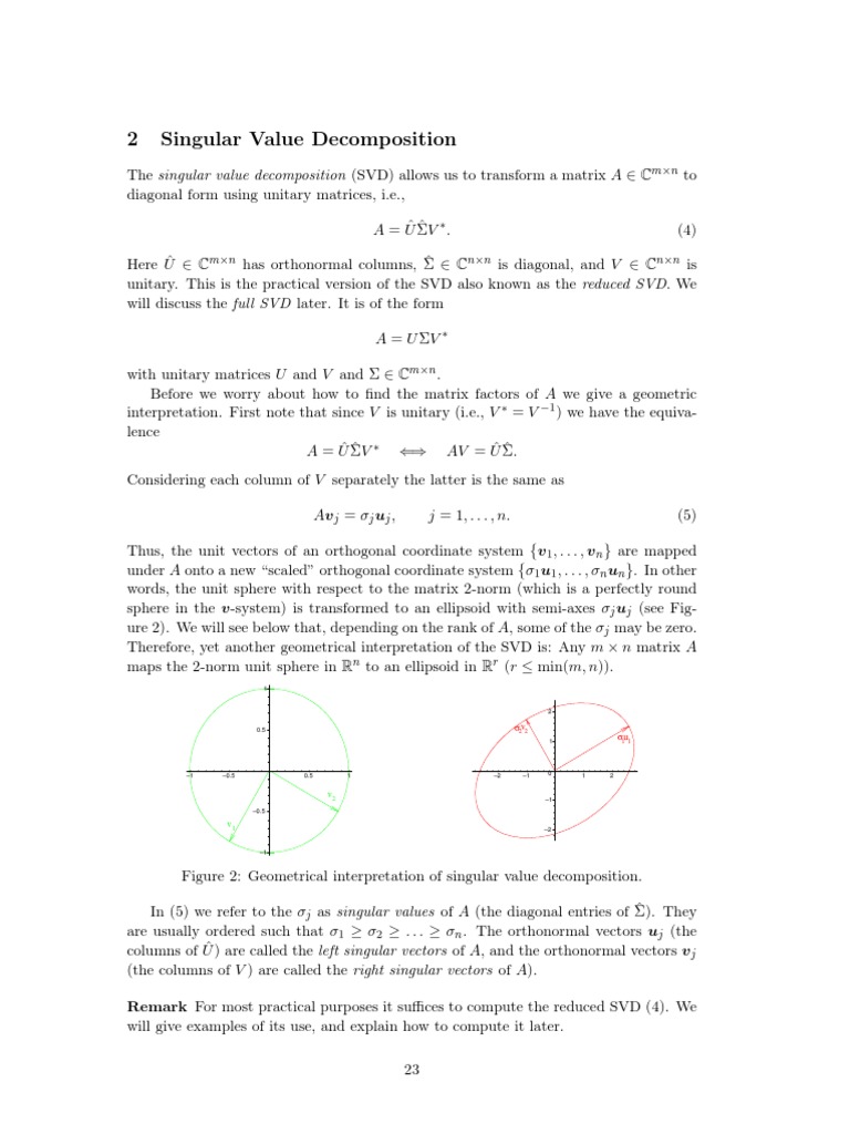 Singular Value Decomposition Geometry | PDF | Matrix (Mathematics) | Eigenvalues And Eigenvectors