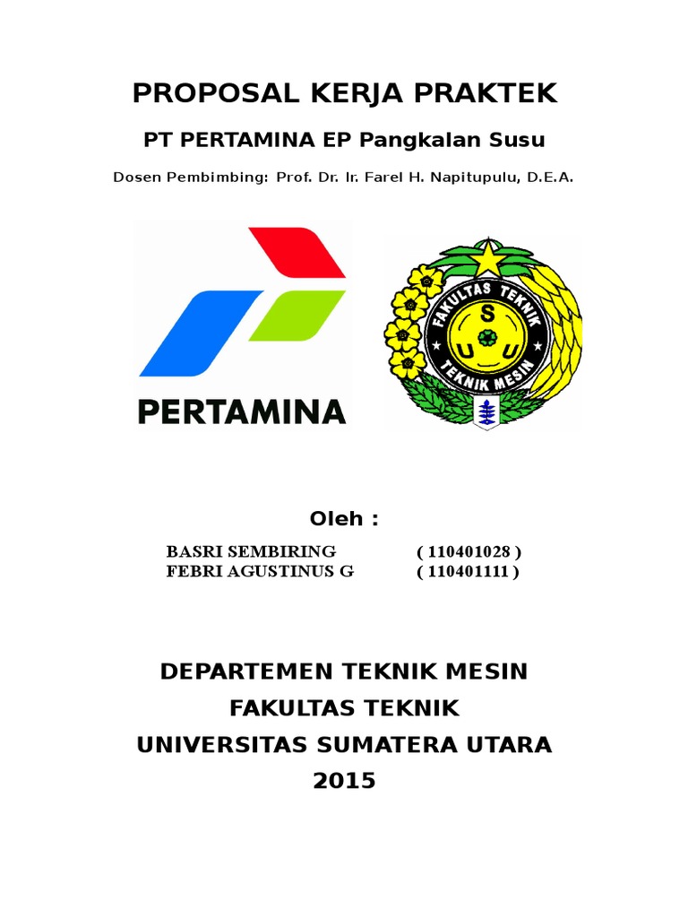 Proposal Kerja Praktik di Pertamina | PDF