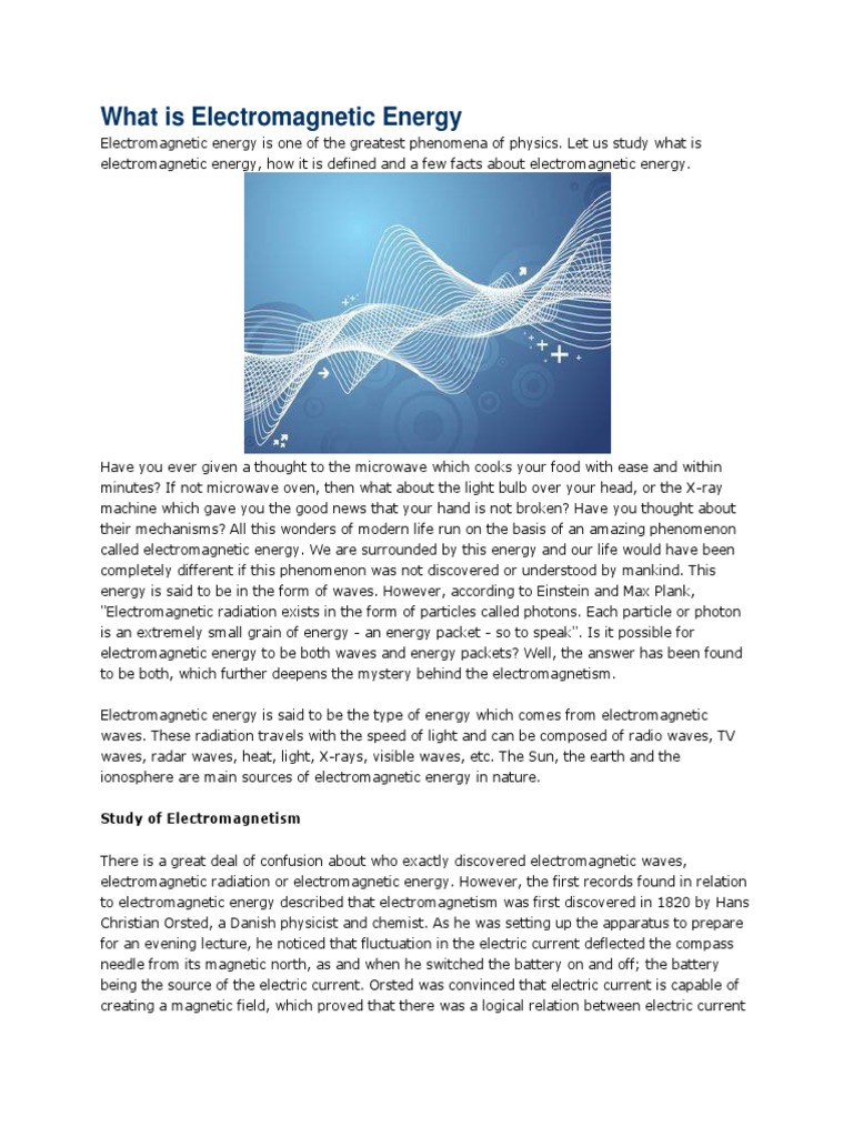 What Is Electromagnetic Energy: Study of Electromagnetism | PDF ...