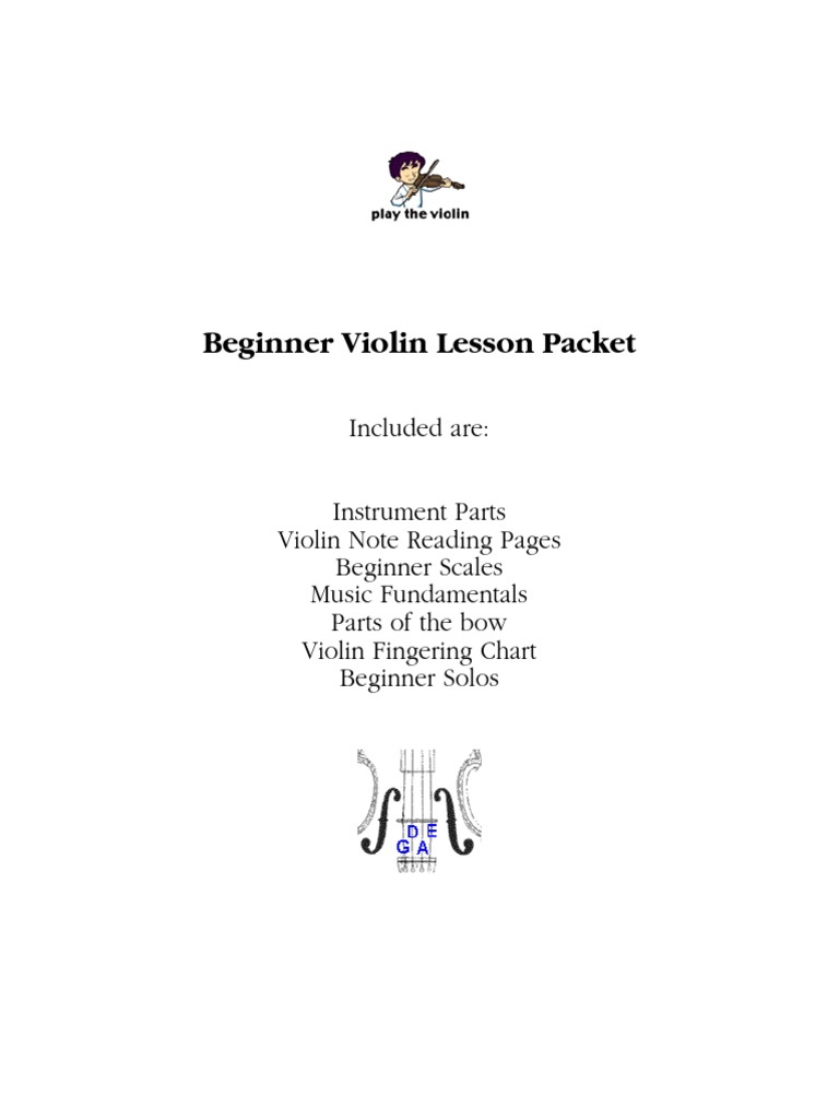 Beginner Violin Lesson Packet | PDF | String Instruments | Violin