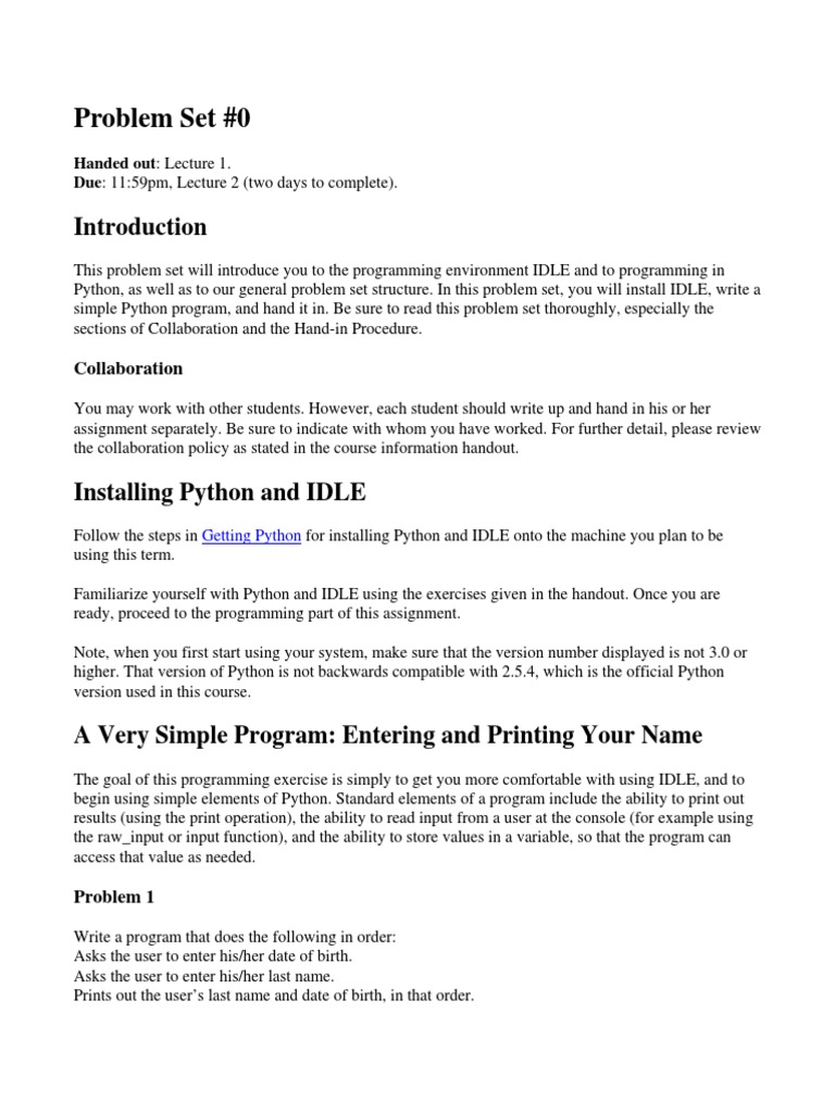 Problem Set #0: Collaboration | PDF | Subroutine | Computer Program