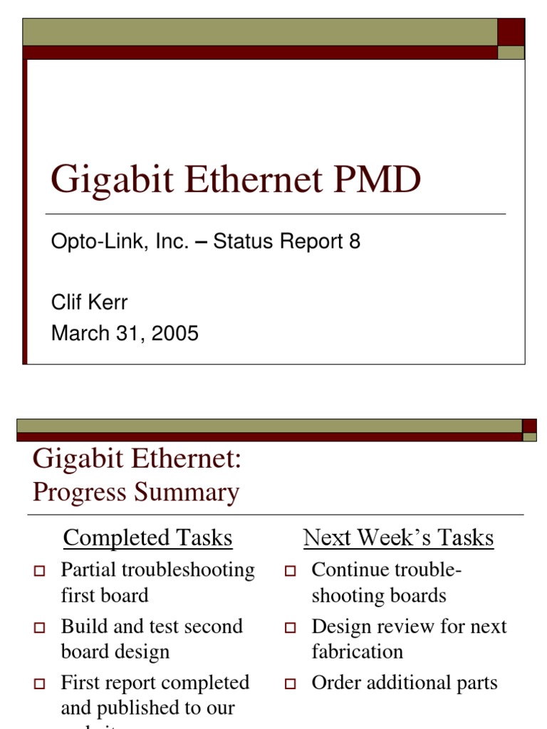 Gigabit Ethernet PMD Presentation 8 | PDF | Telecommunications ...