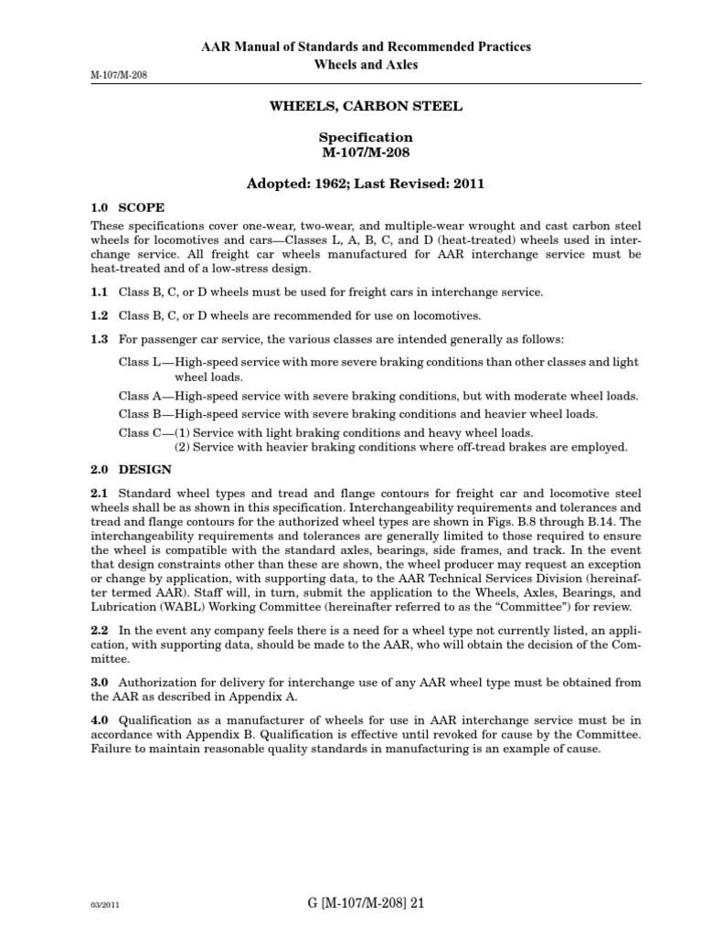 AAR Manual of Standards | PDF