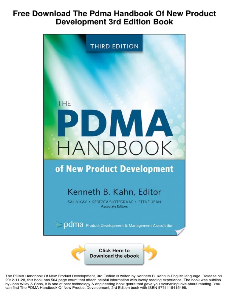 Free Download The Pdma Handbook of New Product Development 3rd Edition ...