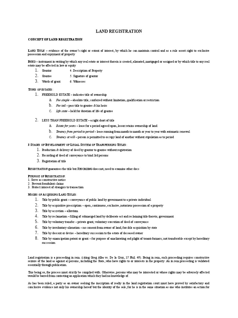 Land Titles | Fee Simple | Deed