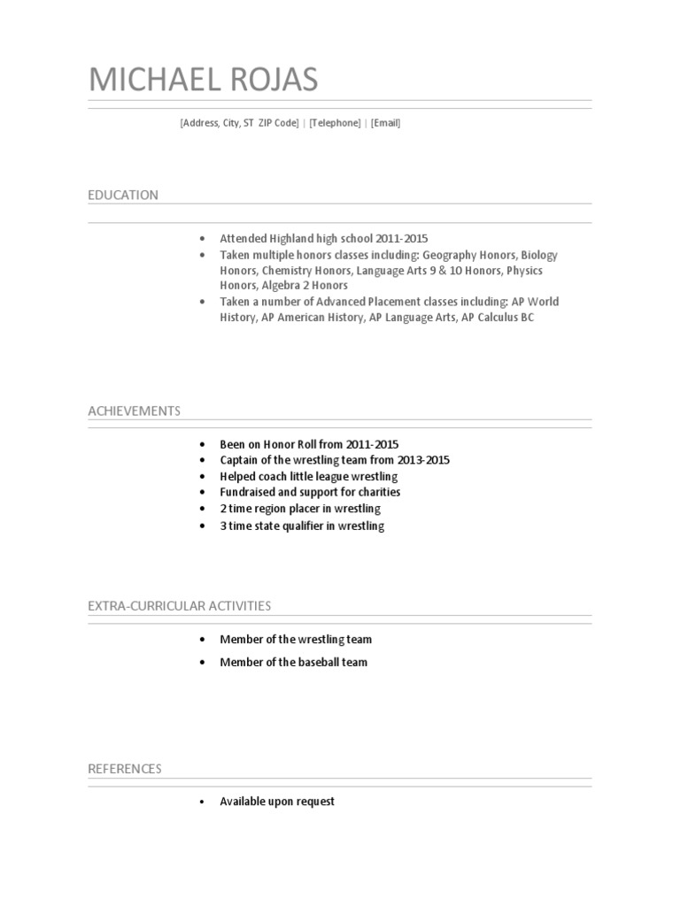 Michael Rojas: Education | PDF