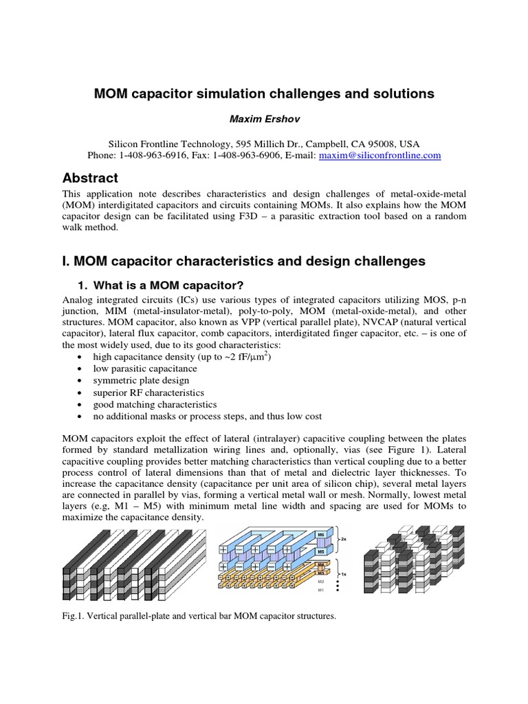MOM Capacitor Design Challenges and Solutions SFT 200904 | PDF ...
