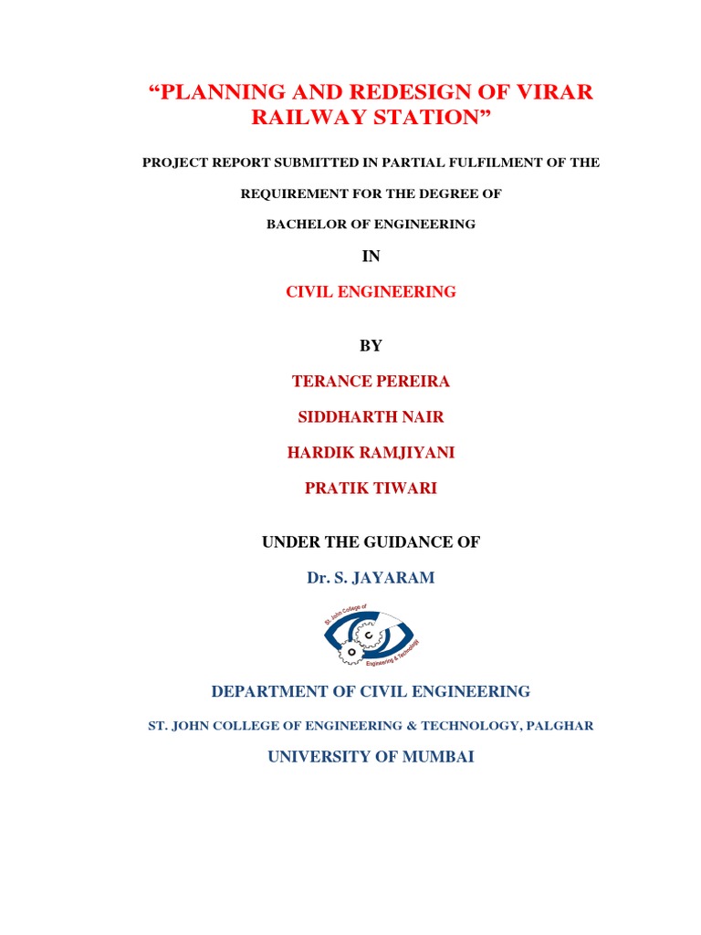 Planning and Redesign of Virar Railway Station | PDF | Computer Aided ...