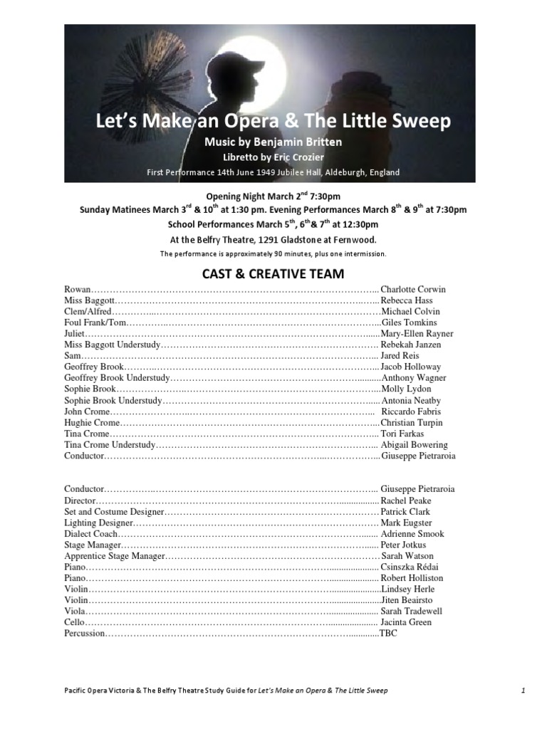 Benjamin Britten Let's Make An Opera! Little Sweep Study Guide | PDF ...