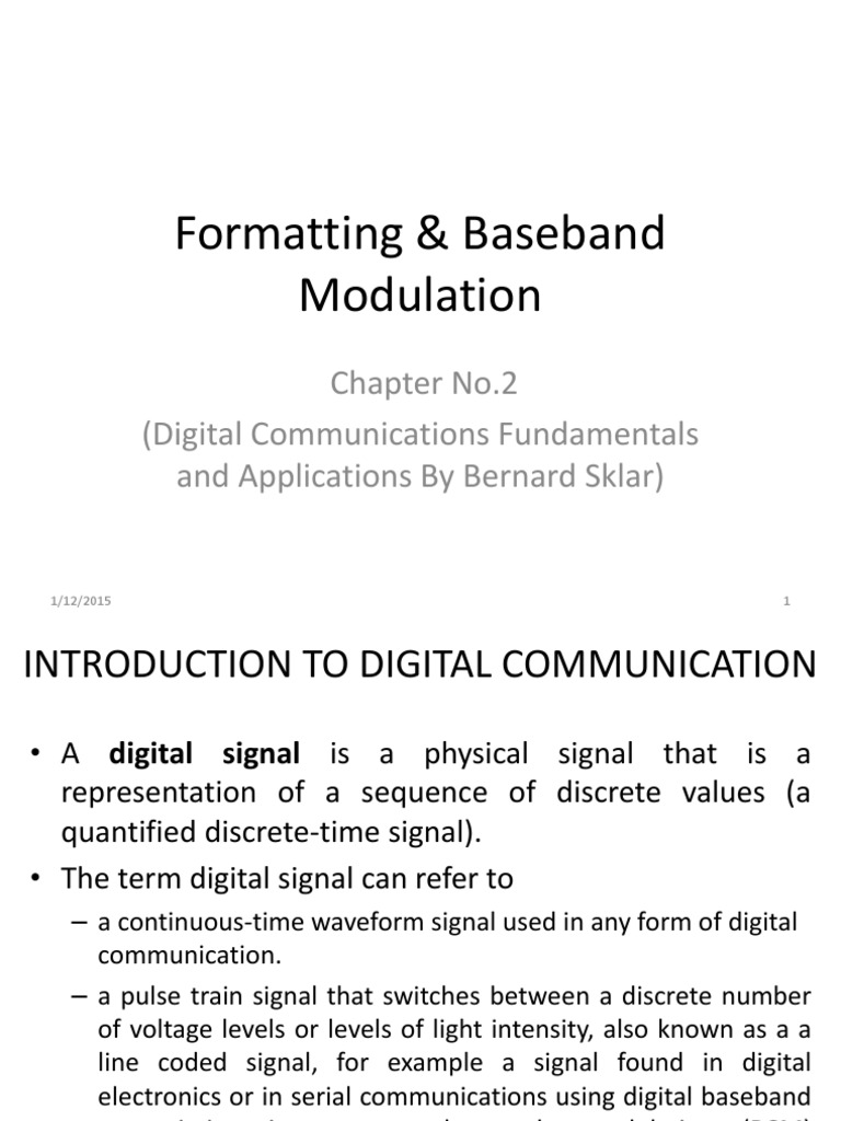 Sampling and Baseband Modulation | PDF | Sampling (Signal Processing ...