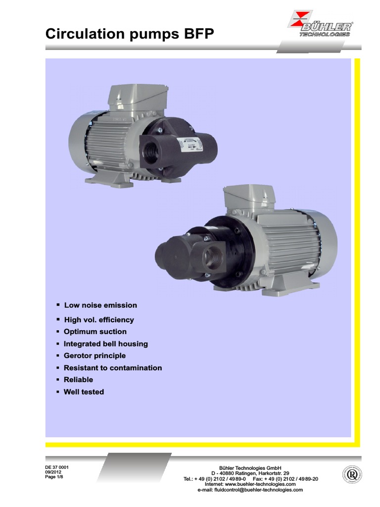 Cirkulac Pumpe BUHLER De370001 | PDF | Turbine | Pump