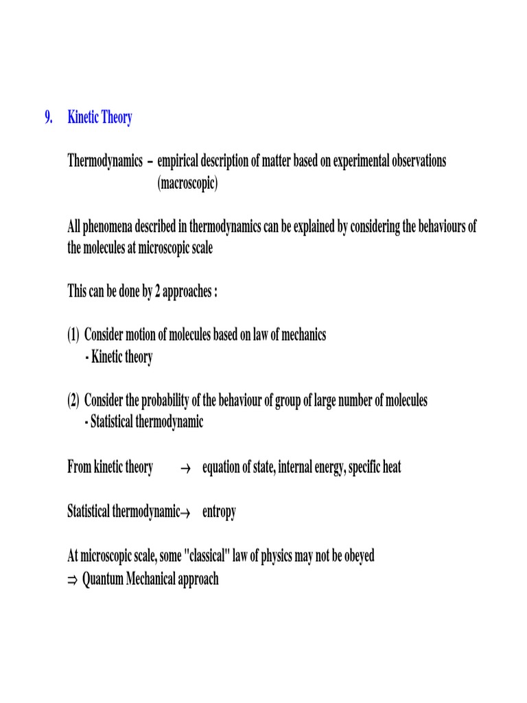 Thermal Physics Lecture Note 9 | PDF | Entropy | Gases