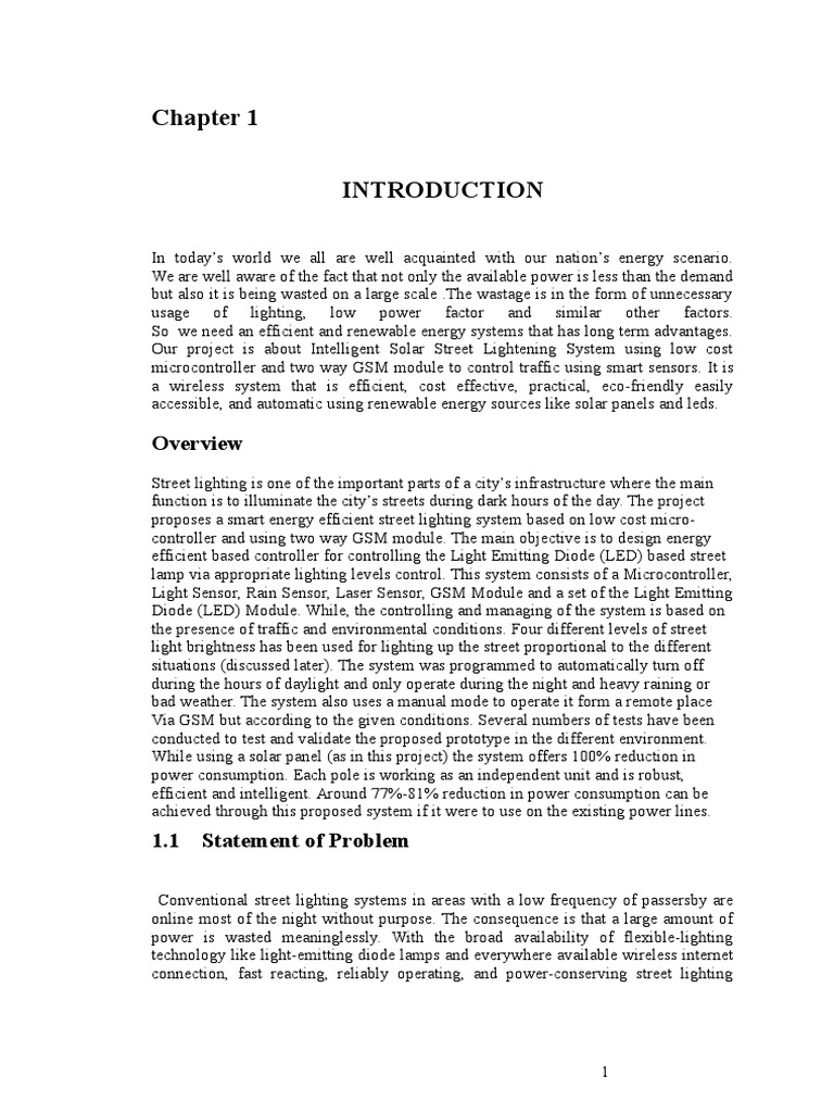 Intelligent Solar Street Lighting System | PDF | Street Light | Lighting