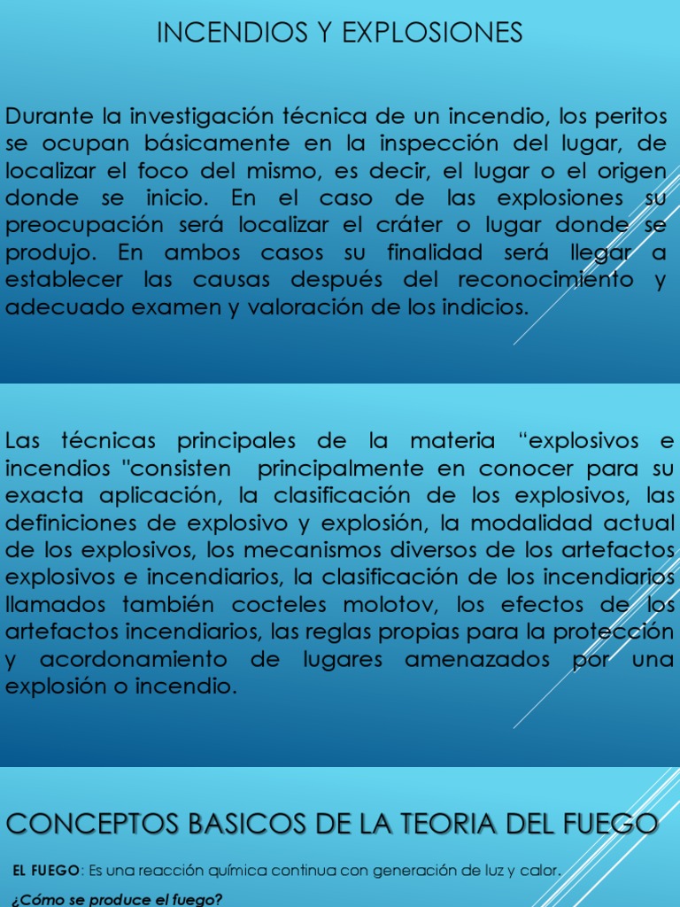 Investigación de Incendios y Explosiones | PDF | Combustión | Agente ...
