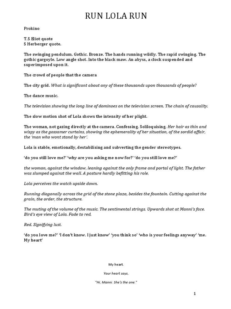 RUN LOLA RUN | PDF