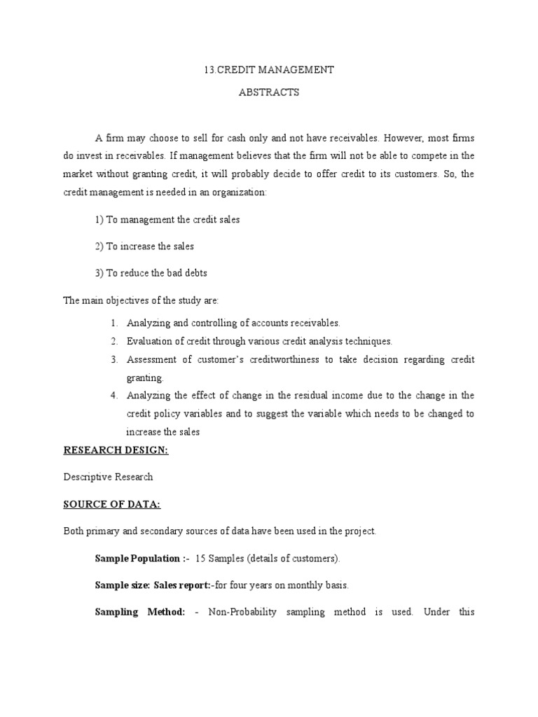 Credit Management Strategies and Analysis | PDF | Career & Growth ...