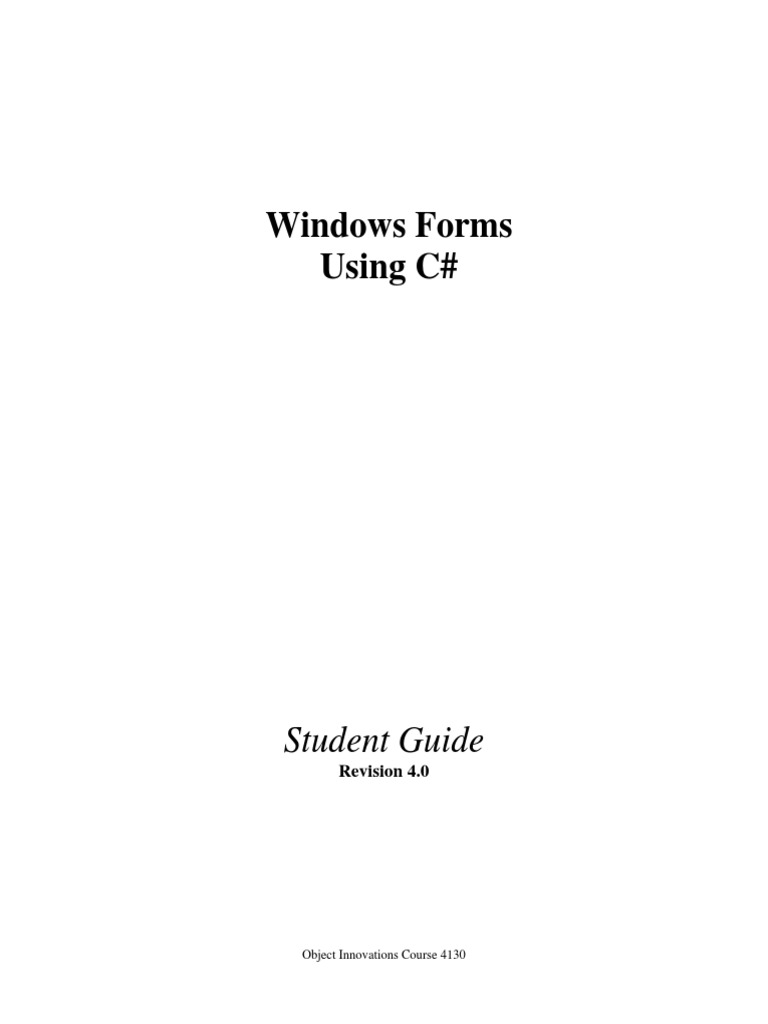 Windows Forms Using C Pdf