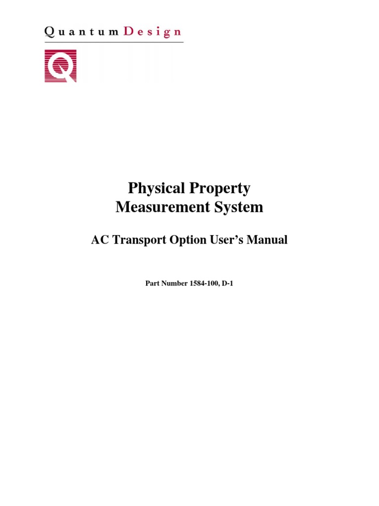 Manual ACT PPMS PDF | PDF | Superconductivity | Electric Current