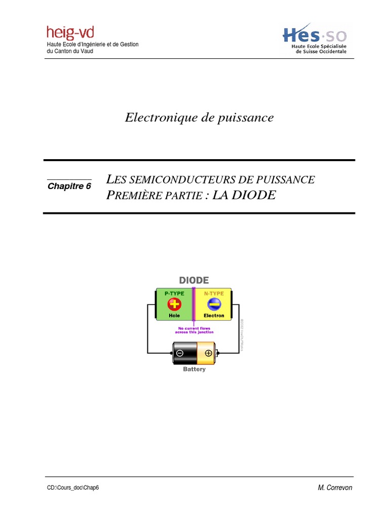 Chapitre 06 - Les Semiconducteurs de Puissance, La Diode PDF | PDF ...