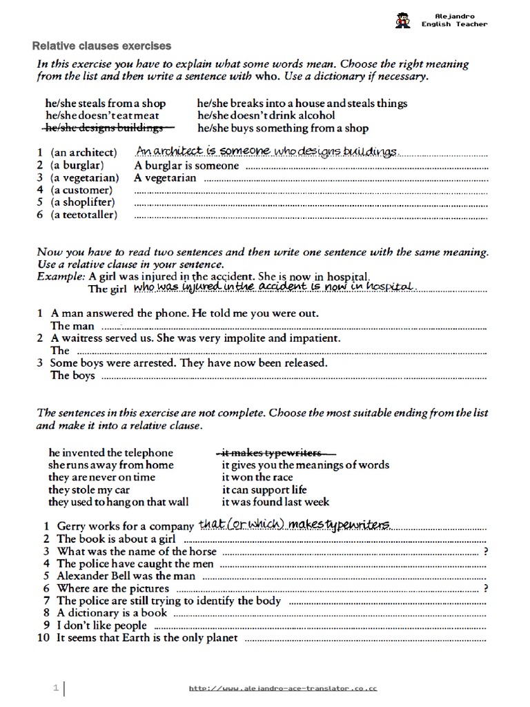 Relative Clauses Pdf