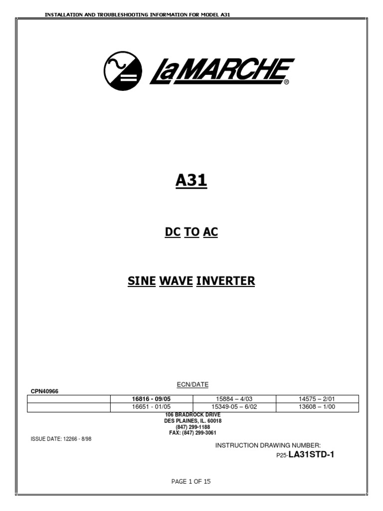 A31 | PDF | Power Inverter | Battery (Electricity)