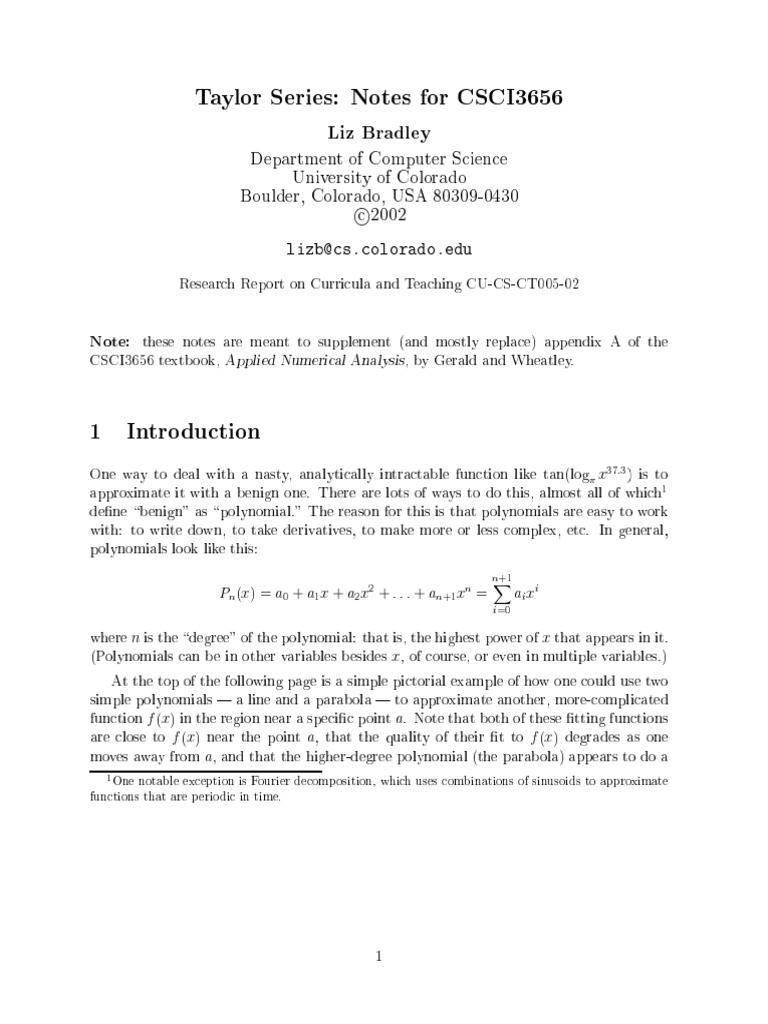 Taylor Series Notes | PDF | Complex Analysis | Real Analysis