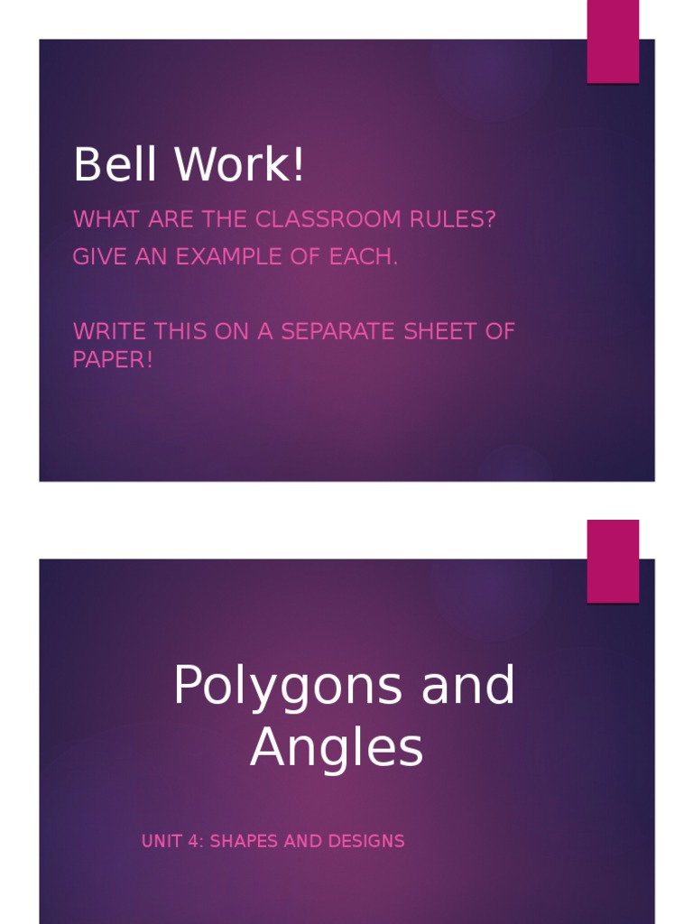 Classroom Rules and Polygon Basics | PDF