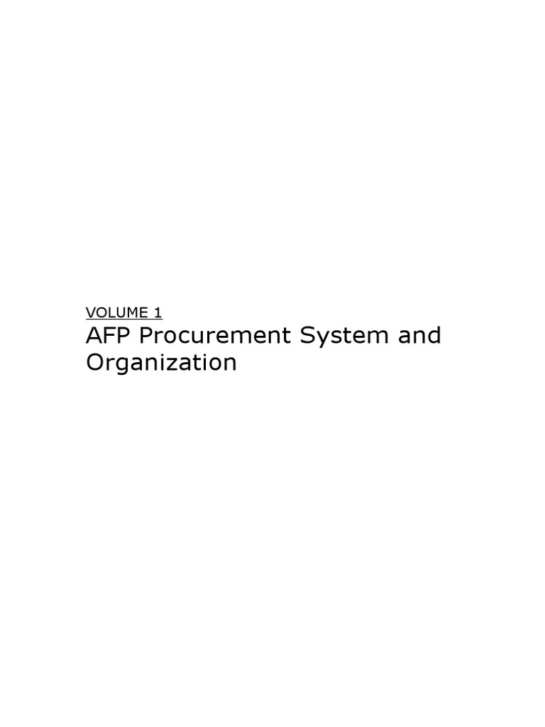 AFP Procurement System | PDF | Logistics | Military