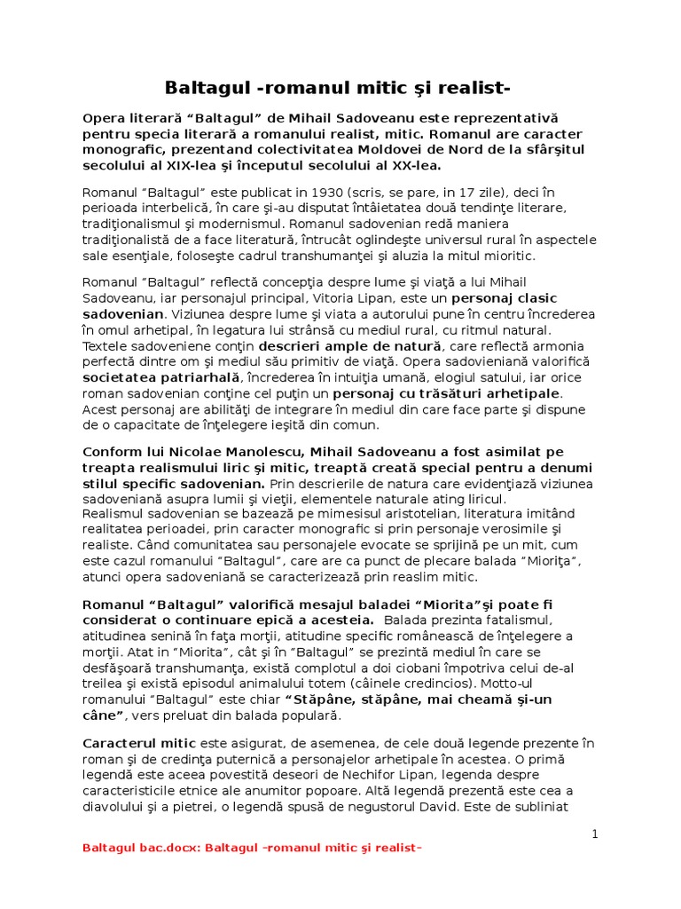 Baltagul Pentru Bac | PDF