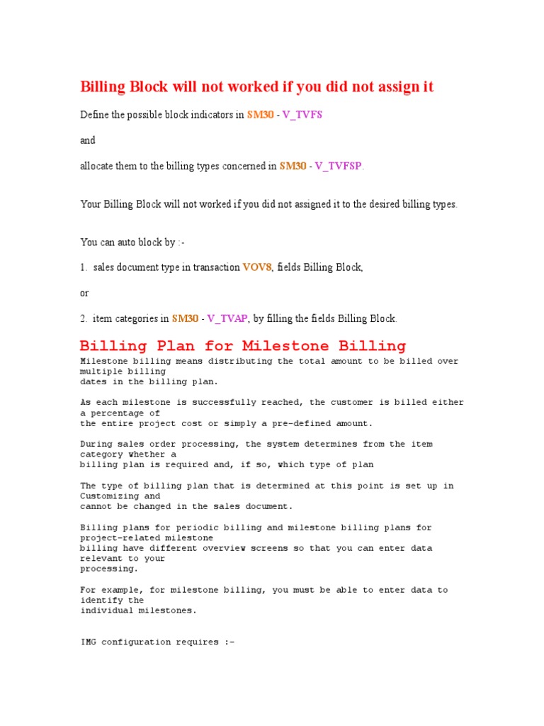 Billing Block | Invoice | Cheque