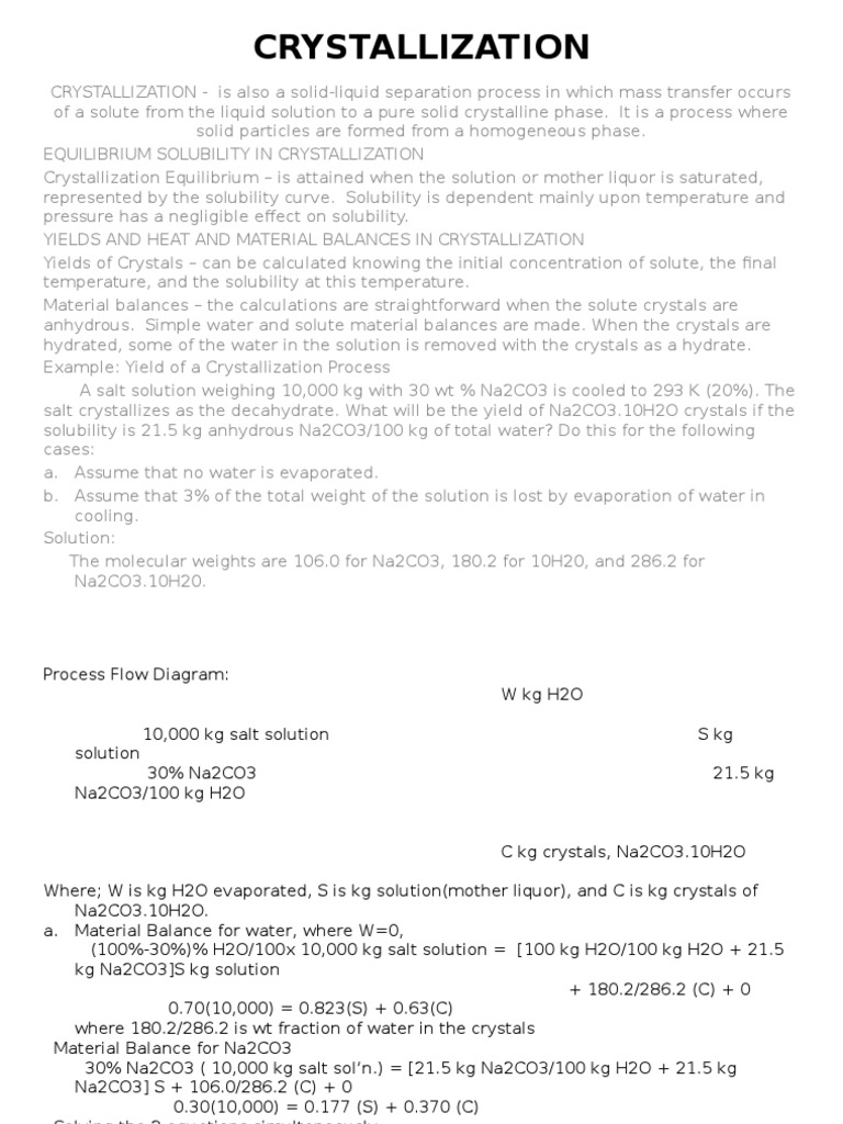 Crystallization | Download Free PDF | Crystallization | Solubility