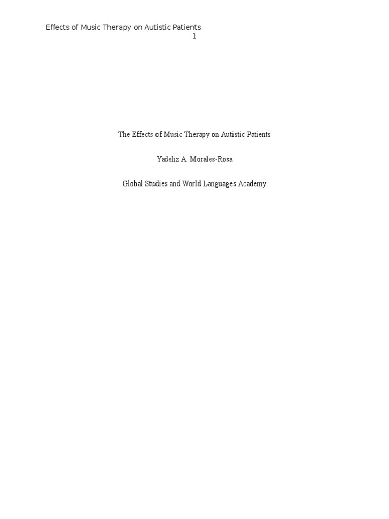 Music Therapy Benefits for Autism | PDF | Autism | Autism Spectrum