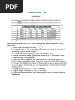 Excel Practice Questions PDF | Microsoft Excel | Worksheet
