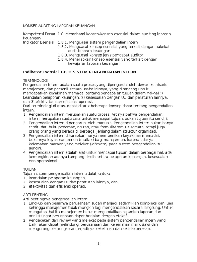 Modul Audit Pengendalian Intern | PDF