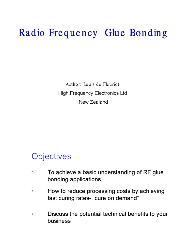 Radio Frequency Glue Bonding | PDF | Adhesive | Lumber