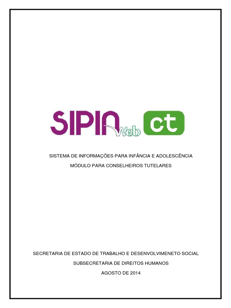 SIPIA: Guia para Conselheiros Tutelares | PDF | Adolescência ...