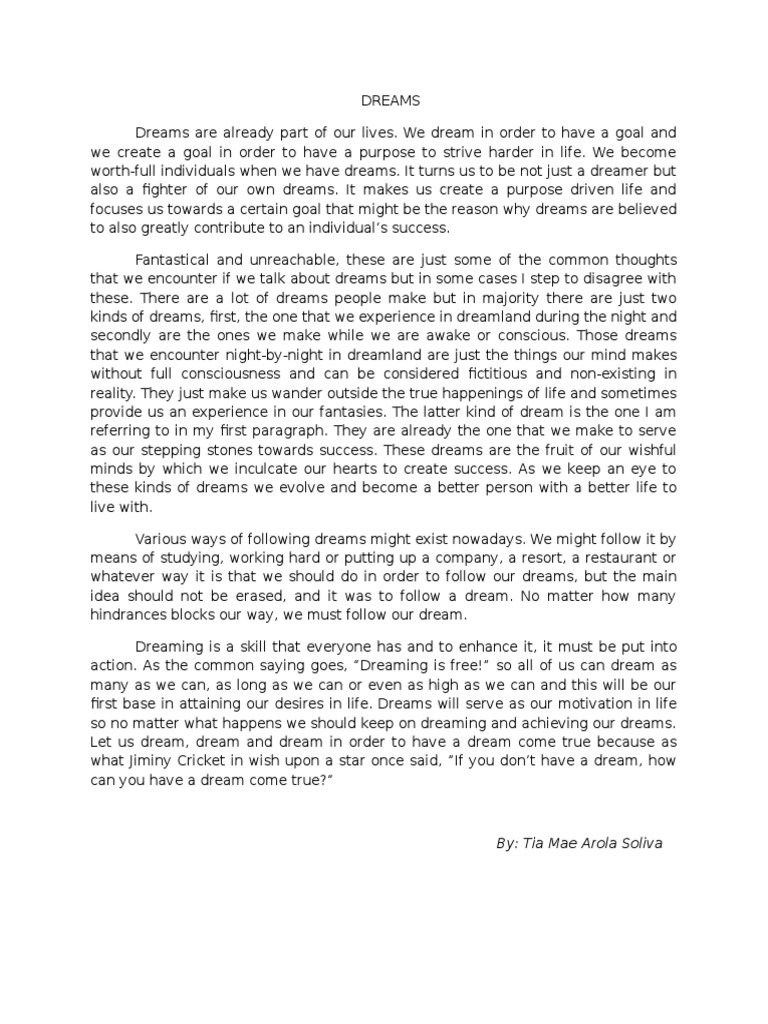 Dreams | PDF | Dream | Metaphysics Of Mind