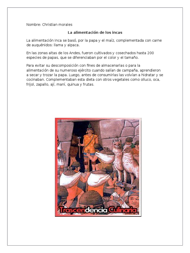 Menu Incas | PDF | Imperio Inca | Cocina latinoamericana
