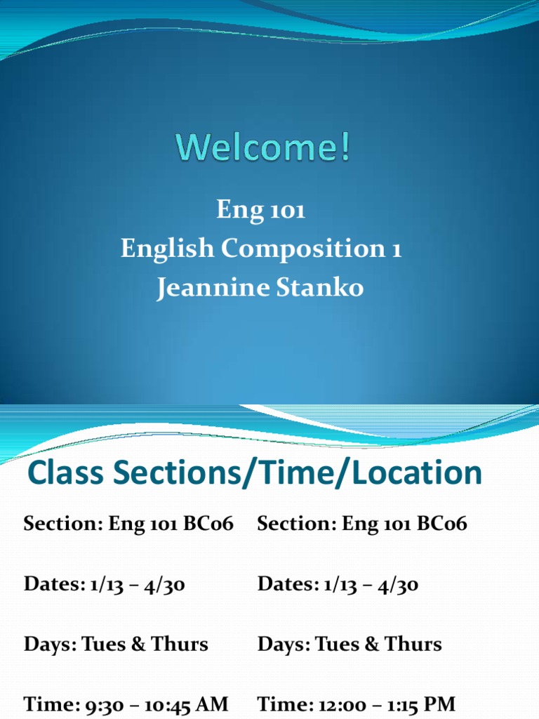 ENG101 Introduction SP15 | PDF | Cognitive Science | Cognition