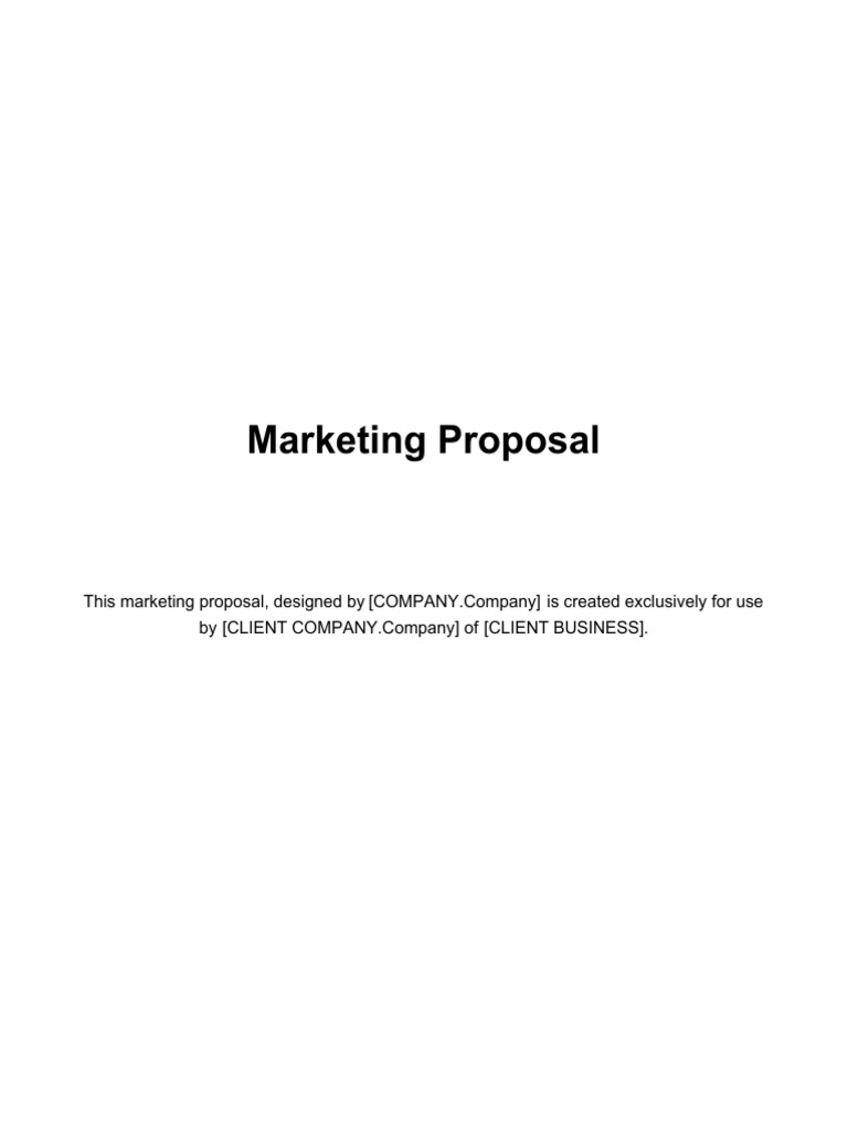 Marketing Proposal | PDF | Marketing Strategy | Marketing