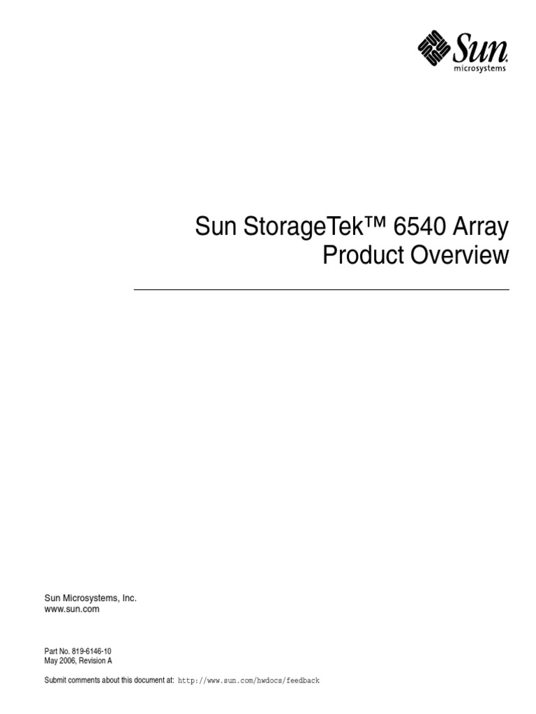Sun StorageTek™ 6540 Array Product Overview | Download Free PDF ...