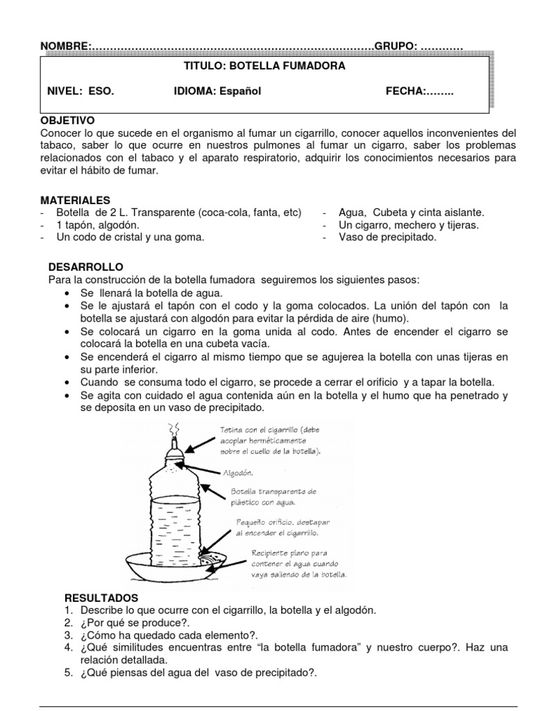 3ºeso - Botella Fumadora | PDF