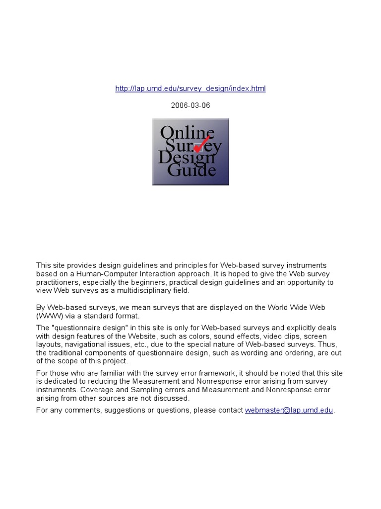 Online Survey Design Guide Guidelines | PDF | Survey Methodology ...