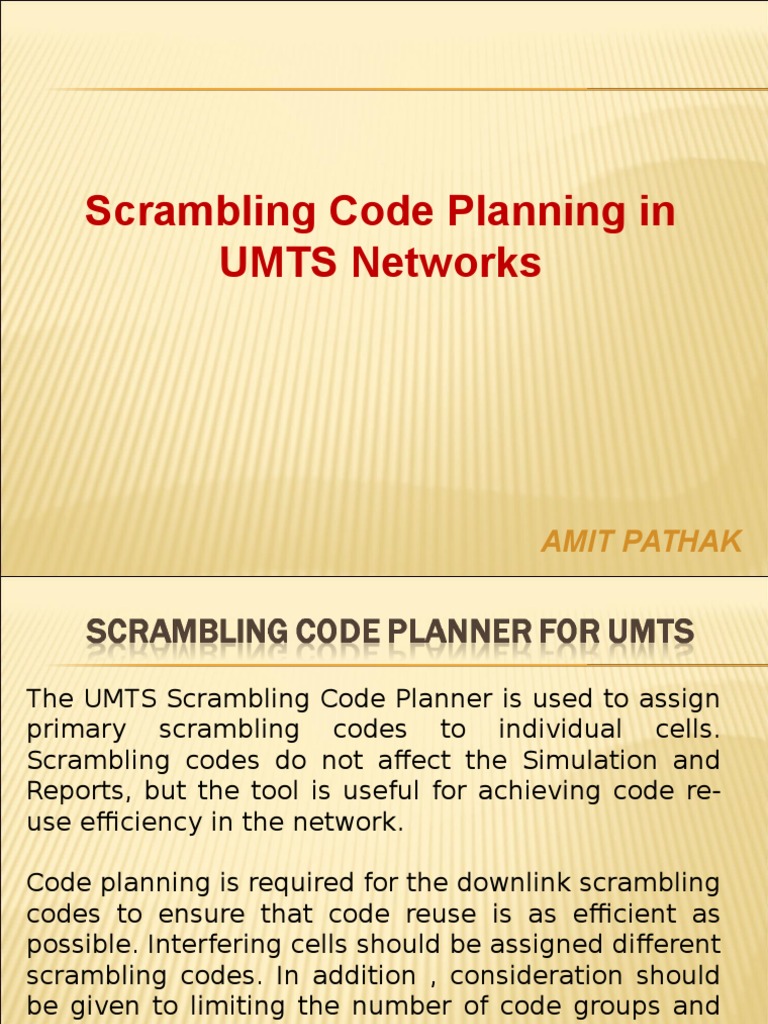 UMTS Scrambling Code Planning | PDF | Database Schema | Areas Of ...